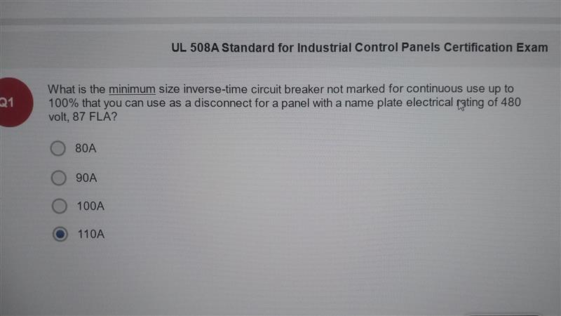 Solved UL 508A Standard for Industrial Control Panels | Chegg.com