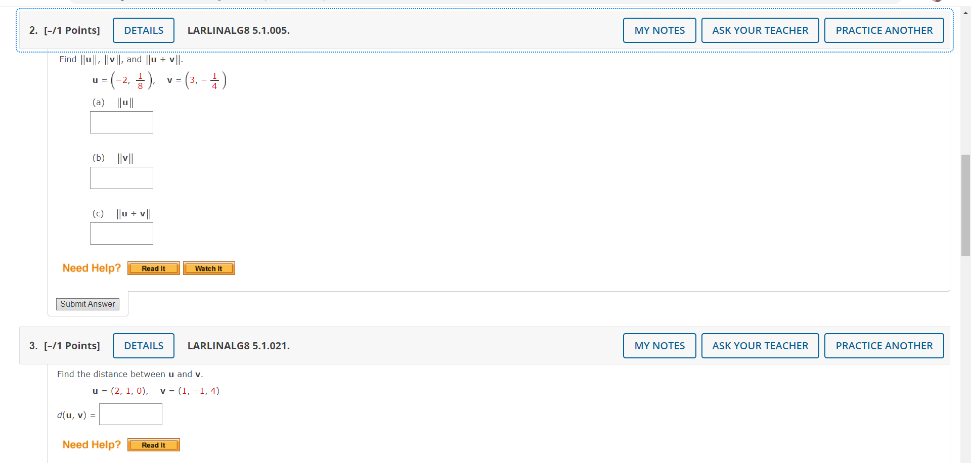 Solved u=(−2,81),v=(3,−41) (a) ∥u∥ (b) ∥v∥ (c) ∥u+v∥ 11 | Chegg.com