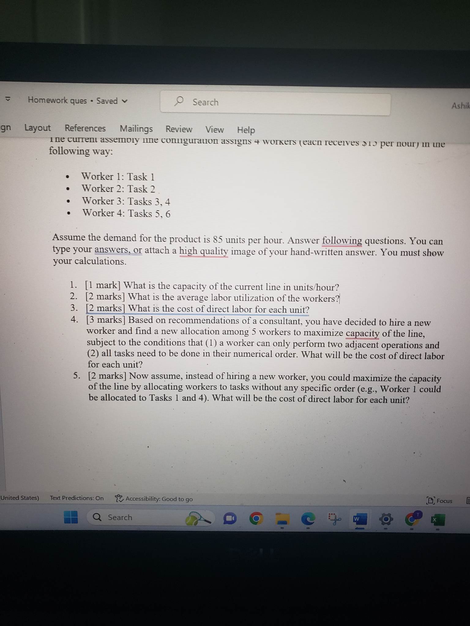 Solved Consider the following six tasks that must be | Chegg.com