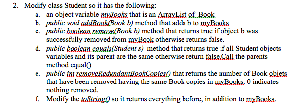 a. 2. Modify class Student so it has the following: | Chegg.com