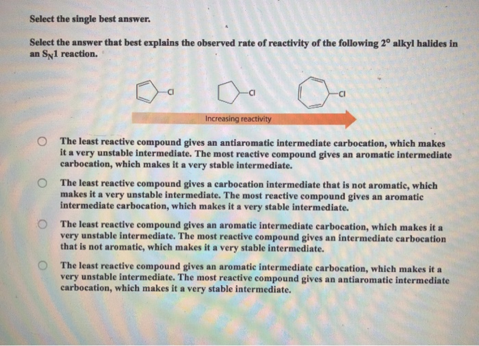 Solved Select the single best answer. Select the answer that | Chegg.com