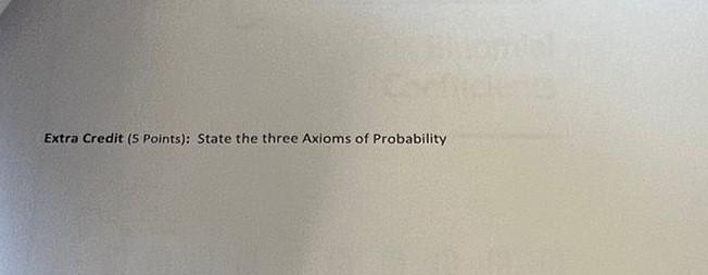 Solved Extra Credit (5 Points): State the three Axioms of | Chegg.com