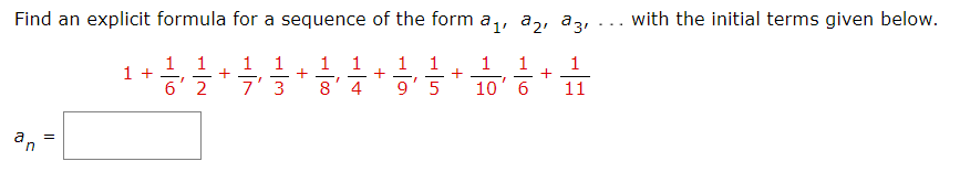 Solved Find an explicit formula for a sequence of the form | Chegg.com