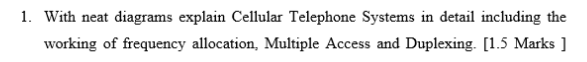 1. With neat diagrams explain Cellular Telephone | Chegg.com