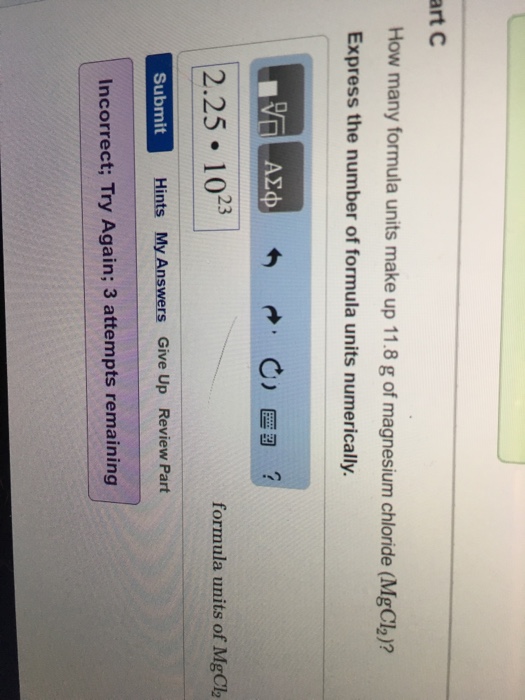 Solved How many formula units make up 11.8 g of magnesium | Chegg.com Solved How many formula units make up 11.8 g of magnesium | Chegg.com