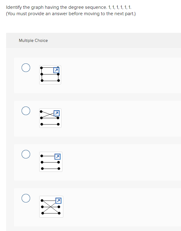 Solved Identify the graph having the degree sequence. | Chegg.com