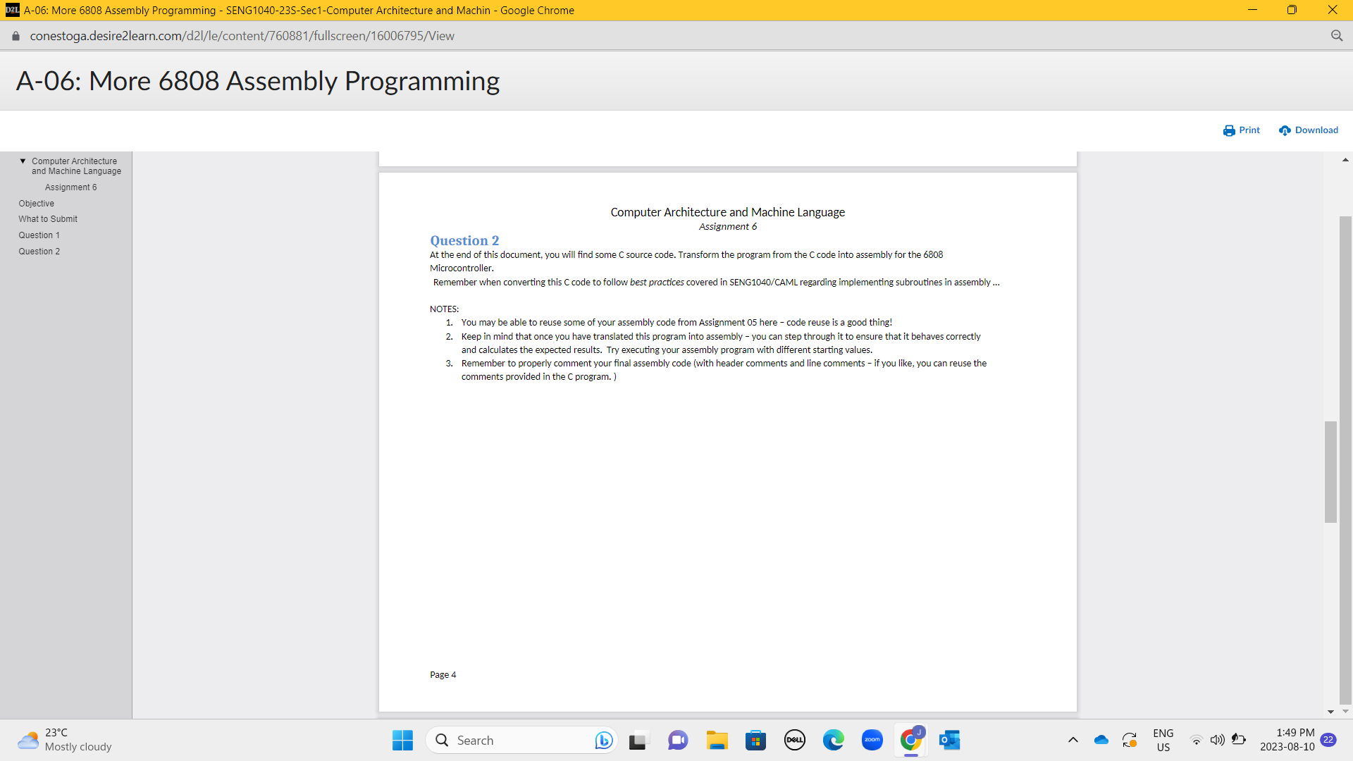 \r\nA-06: More 6808 Assembly Programming - Computer | Chegg.com