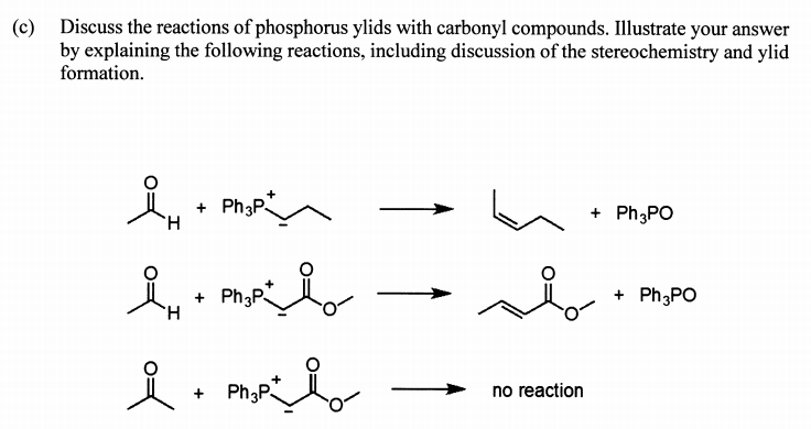 Solved (c) Discuss the reactions of phosphorus ylids with | Chegg.com