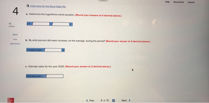Solved Help Save & Exit Submit 8-Time Serles&Forcasting | Chegg.com