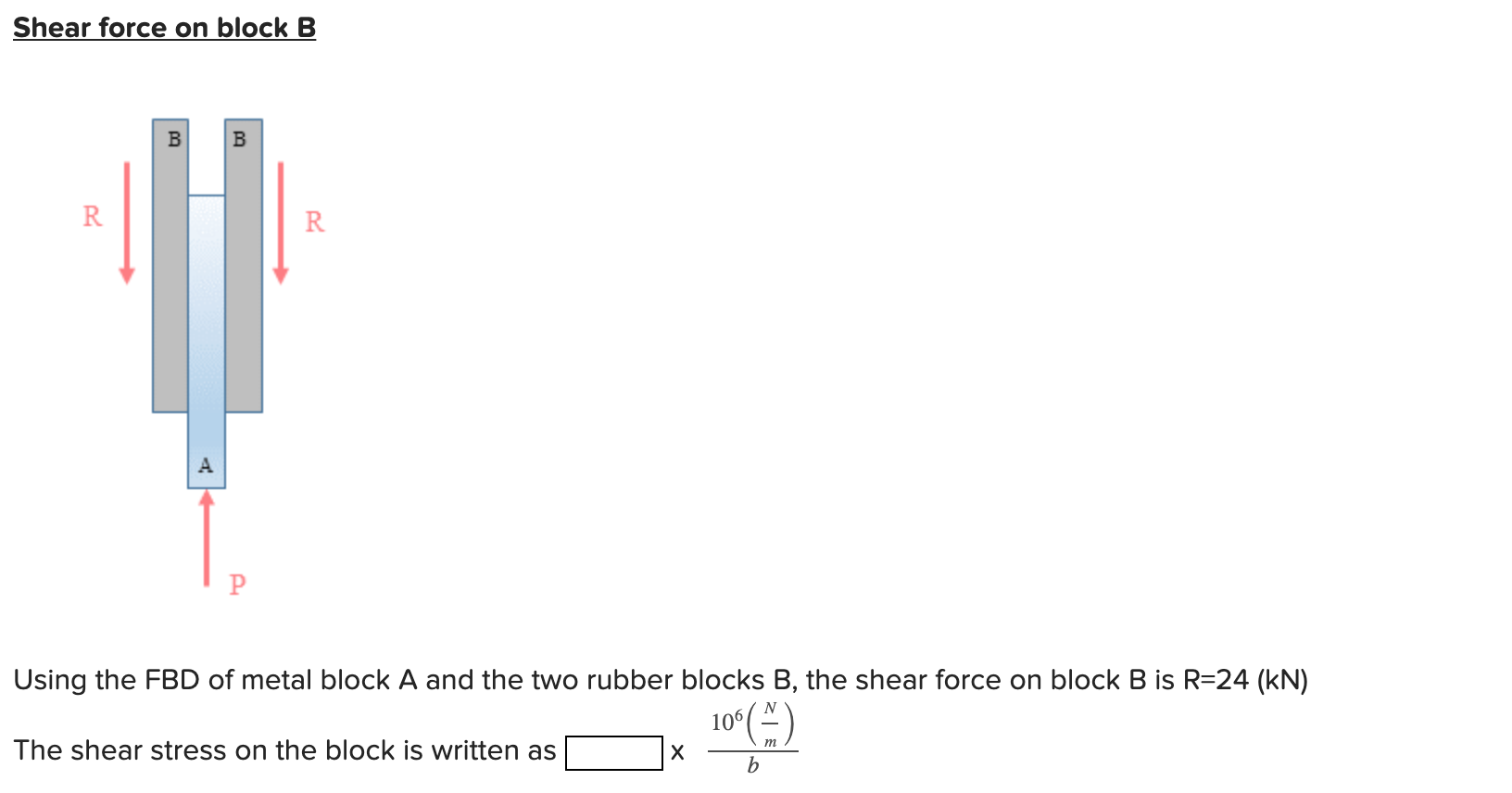 Solved Required information Two blocks of rubber (B) with a | Chegg.com