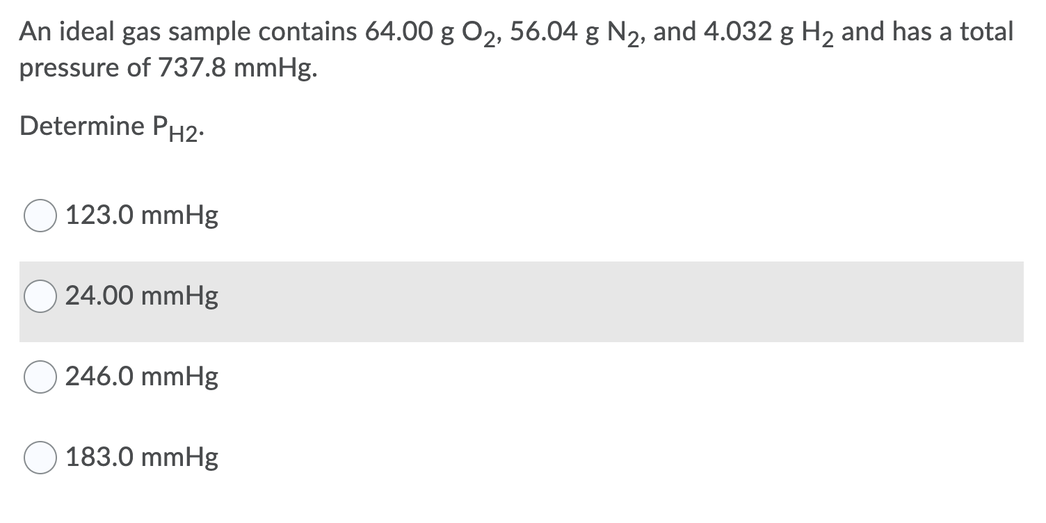 Solved An ideal gas sample contains 64.00 g 02, 56.04 g Ny, | Chegg.com