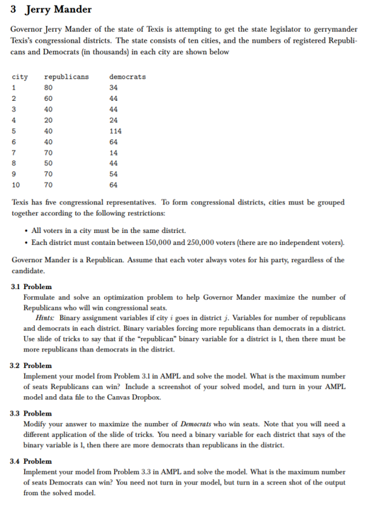 3 Jerry Mander Governor Jerry Mander of the state of | Chegg.com