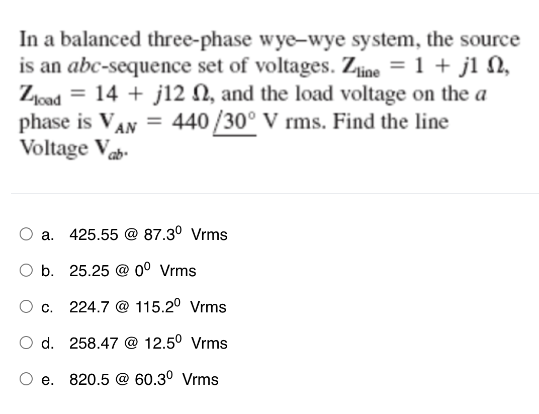Solved In a balanced three-phase wye-wye system, the source | Chegg.com