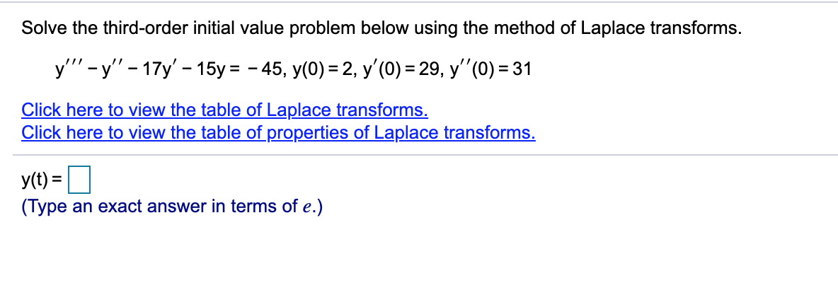 Solved Solve the third-order initial value problem below | Chegg.com