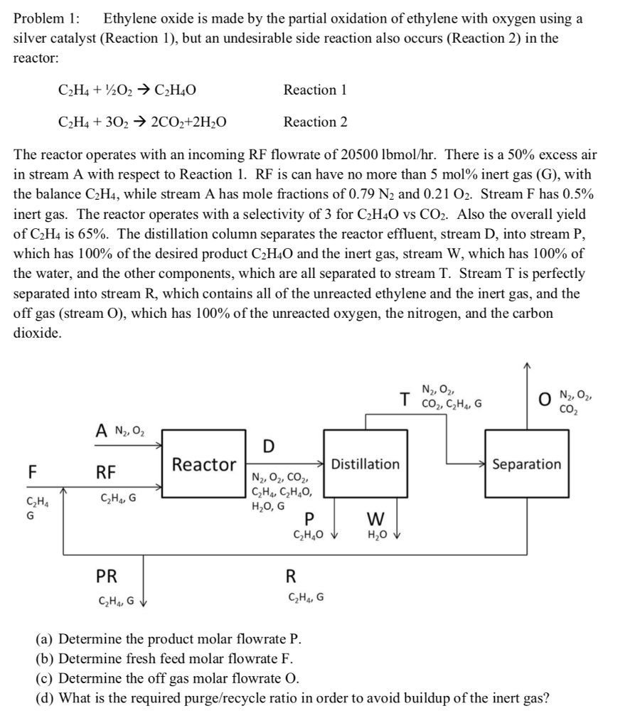 Problem 1: Ethylene oxide is made by the partial | Chegg.com