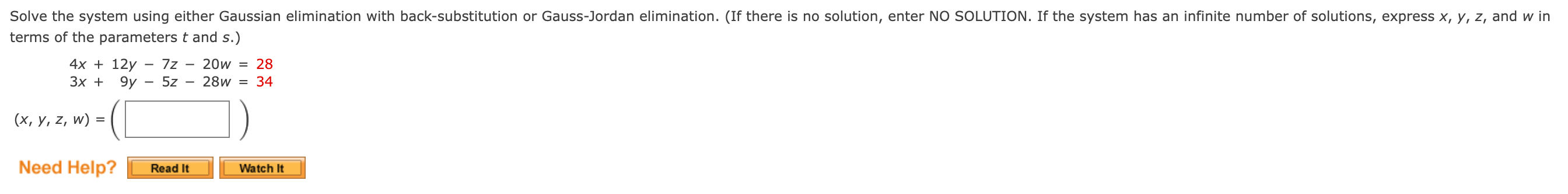 Solved Solve the system using either Gaussian elimination | Chegg.com