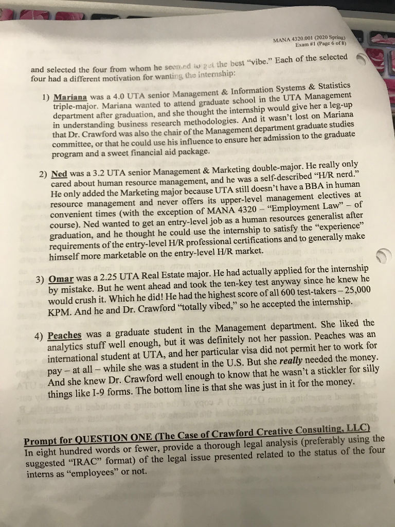 Using "IRAC" Issue, rule, application and conclusion | Chegg.com