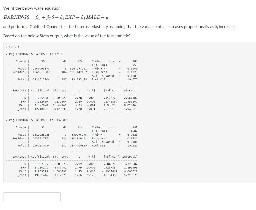 Solved We fit the below wage equation | Chegg.com