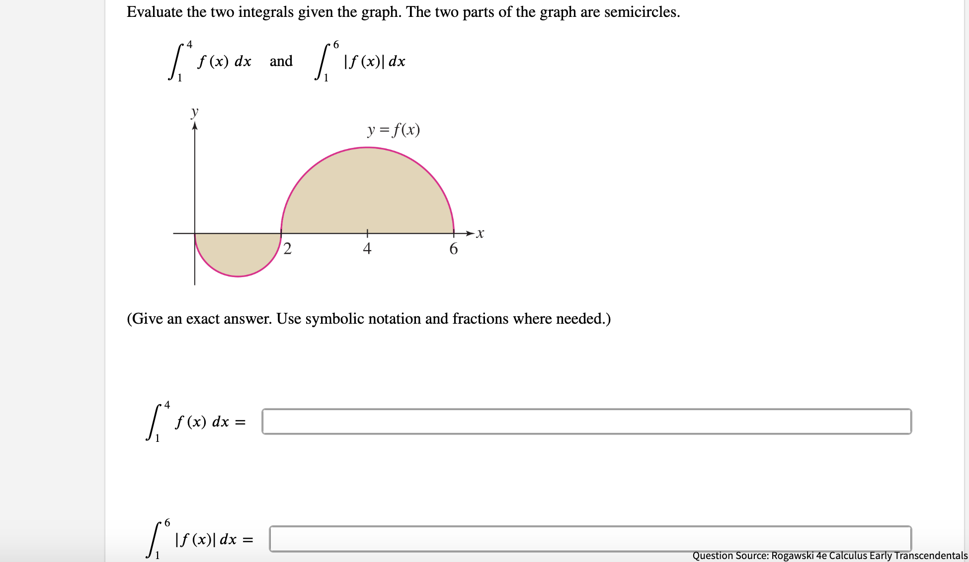 Solved Evaluate the two integrals given the graph. The two | Chegg.com