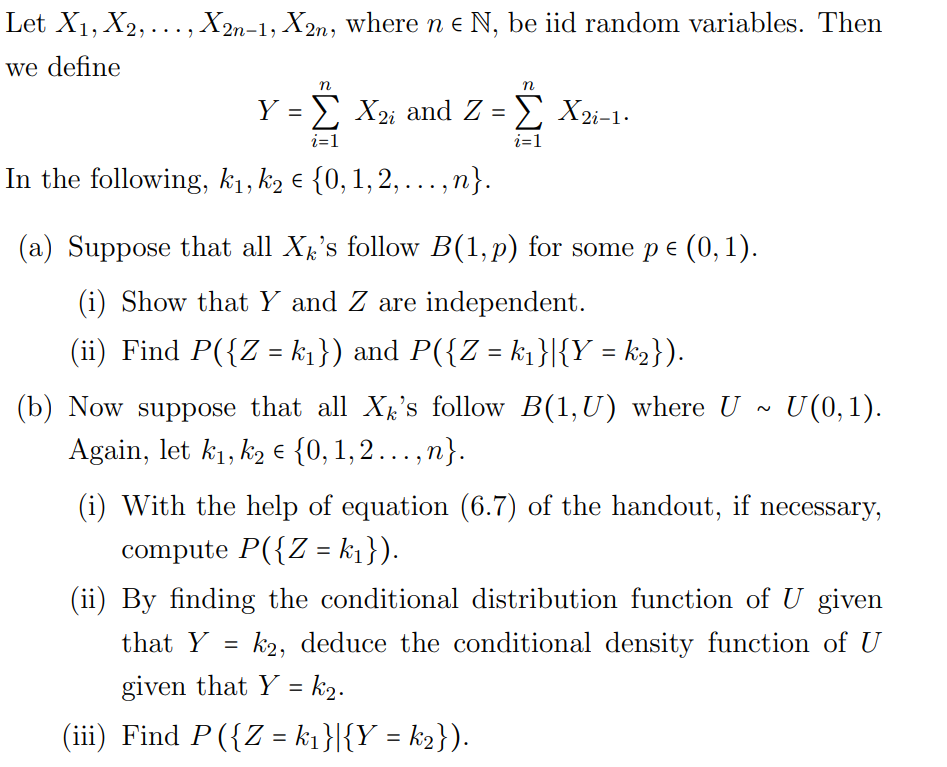 Solved Let X1,X2,…,X2n−1,X2n, where n∈N, be iid random | Chegg.com