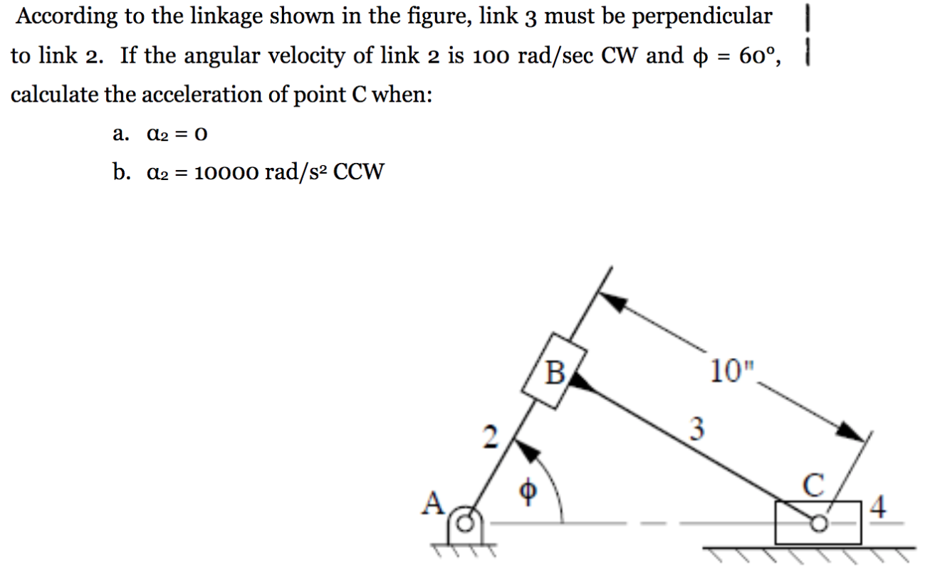 Solved According to the linkage shown in the figure, link 3 | Chegg.com