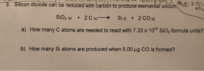 Solved Silicon dioxide can be reduced with carbon to produce | Chegg.com