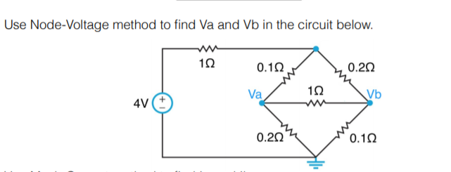 Solved Use Node-Voltage method to find Va and Vb in the | Chegg.com
