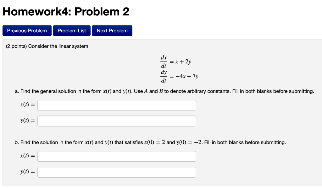 Solved Homework4: Problem 2 Previous Problem Problem List | Chegg.com