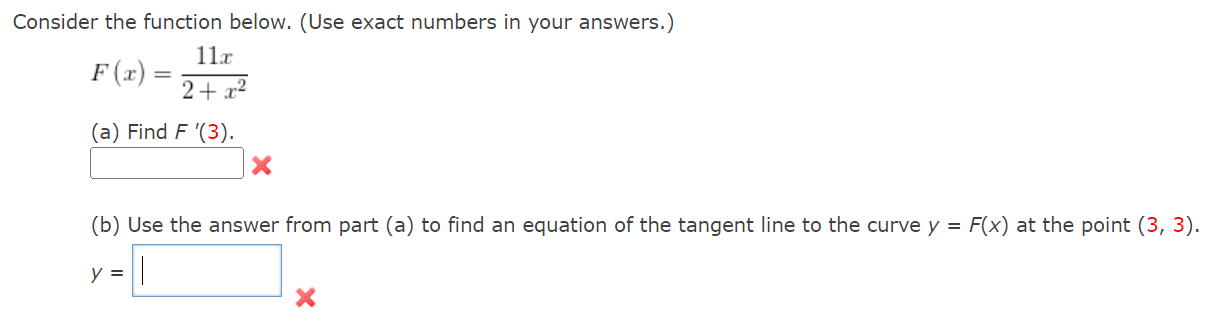 Solved Consider the function below. (Use exact numbers in | Chegg.com