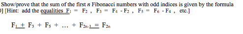 Solved Show/prove that the sum of the first n Fibonacci | Chegg.com