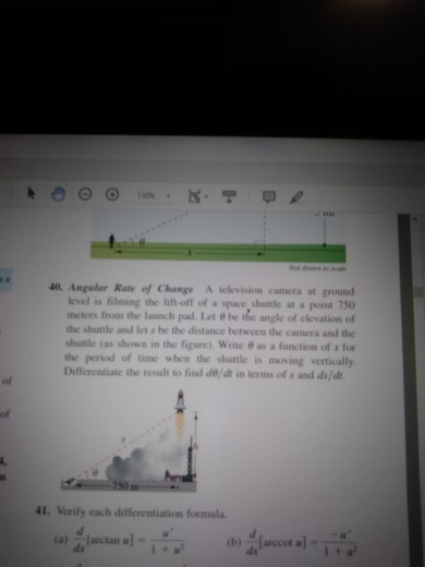 Solved 40. Angular Rate of Change A television camera at | Chegg.com