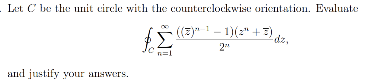 Solved Let C be the unit circle with the counterclockwise | Chegg.com