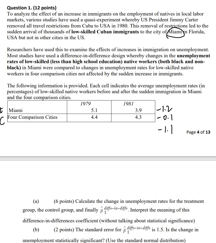 (c) (4 points) Your research assistant shows you the | Chegg.com