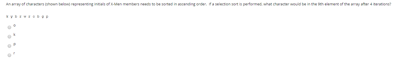 Solved An array of characters (shown below) representing | Chegg.com