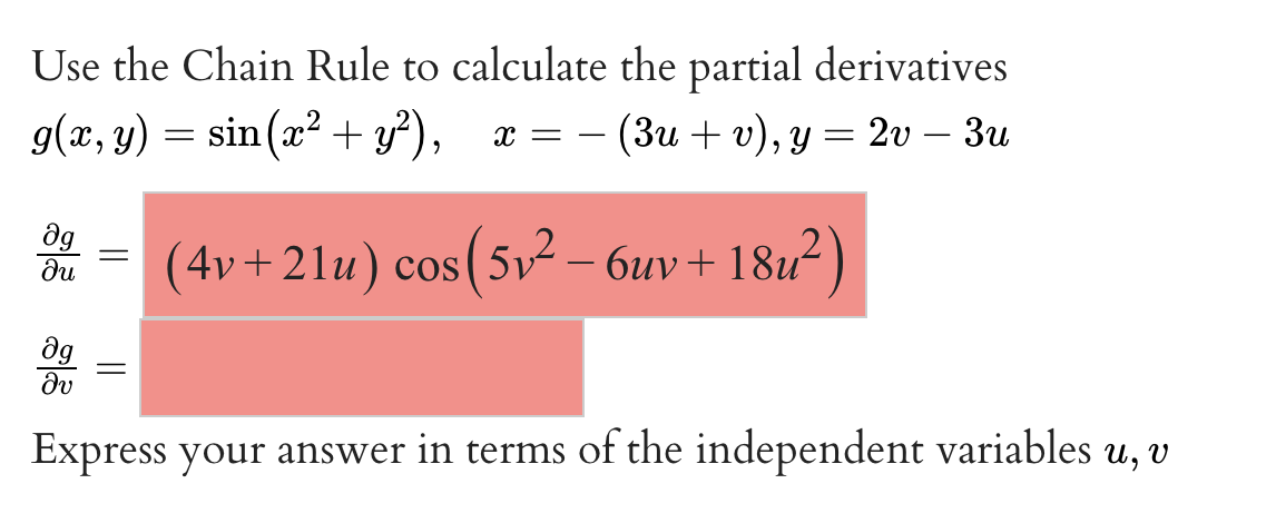 Solved Use the Chain Rule to calculate the partial | Chegg.com