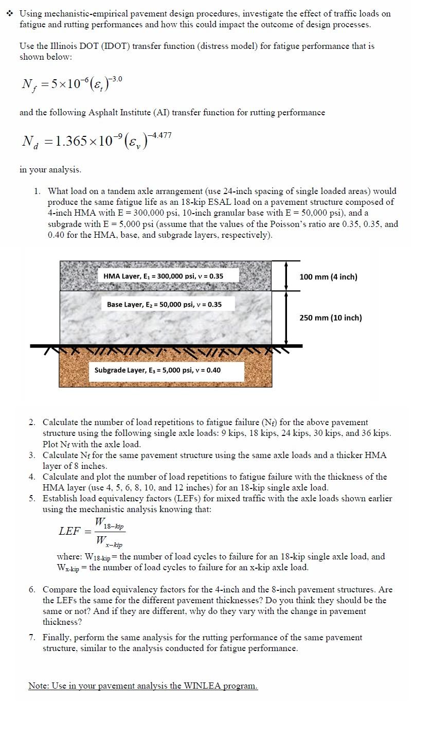 Solved ‡ Using mechanistic-empirical pavement design | Chegg.com