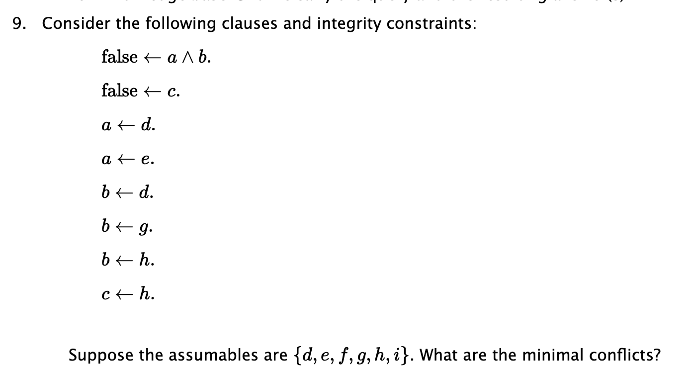 Solved 9. Consider the following clauses and integrity | Chegg.com