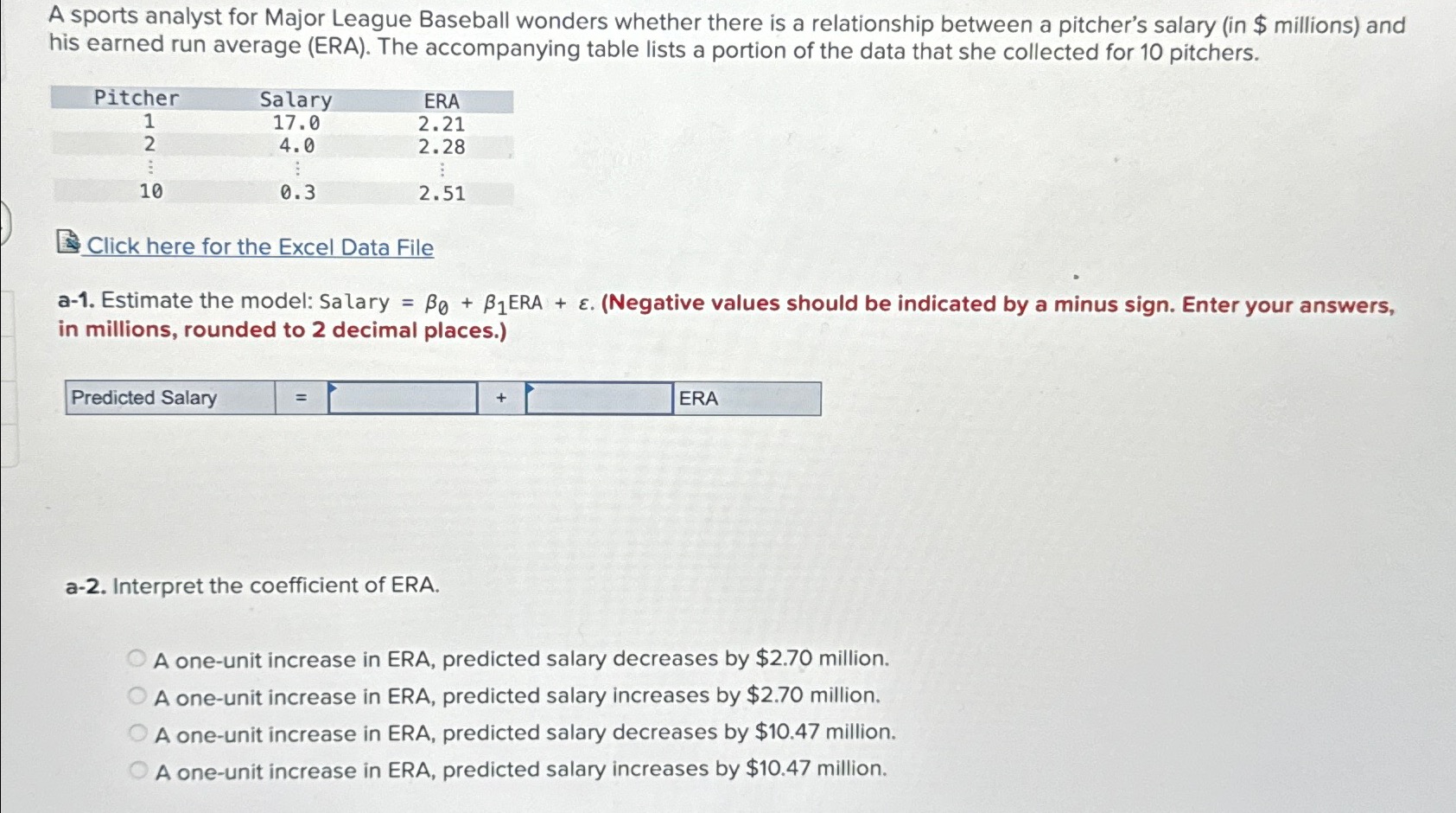 A sports analyst for Major League Baseball wonders | Chegg.com