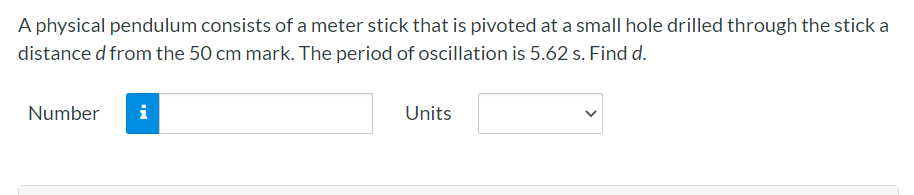 Solved A physical pendulum consists of a meter stick that is | Chegg.com