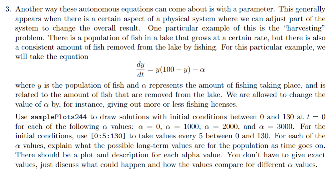 Solved 3. Another way these autonomous equations can come | Chegg.com