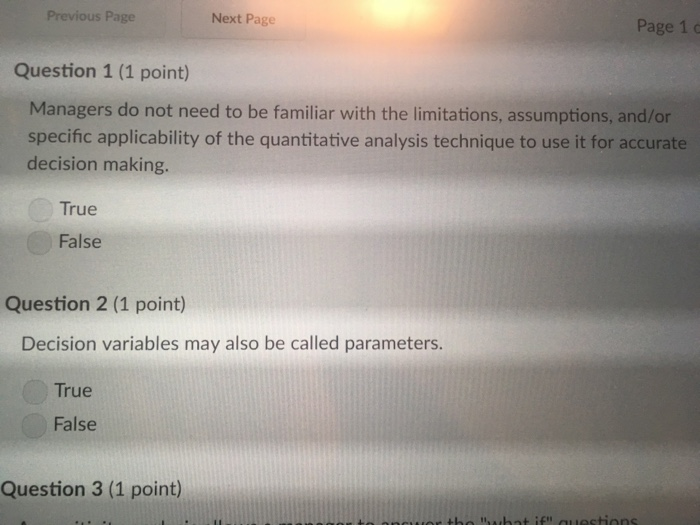 Solved Previous Page Next Page Page 1 c Question 1 (1 point) | Chegg.com
