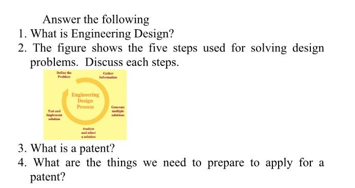 Solved Answer the following 1. What is Engineering Design? | Chegg.com