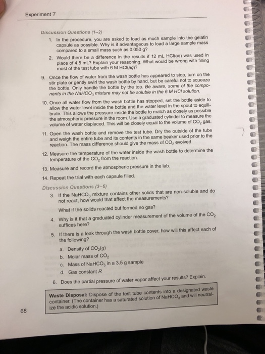 Experiment 7 Discussion Questions (1-2) 1. In the | Chegg.com