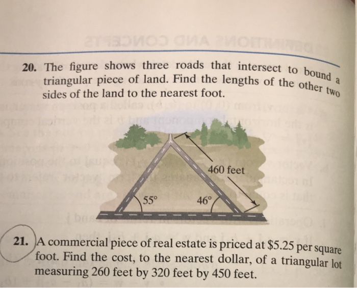 Solved 20. The figure shows three roads that intersect to | Chegg.com