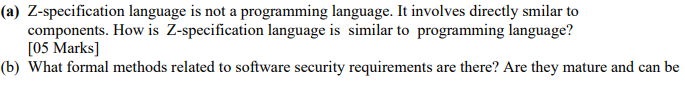 Solved (a) Z-specification language is not a programming | Chegg.com