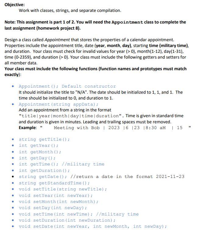 Solved bjective: Work with classes, strings, and separate | Chegg.com