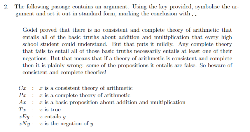 Solved 2. The following passage contains an argument. Using | Chegg.com