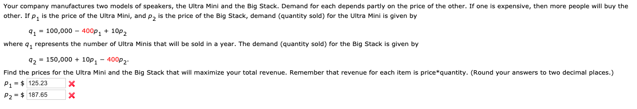 Solved Your company manufactures two models of speakers, the | Chegg.com