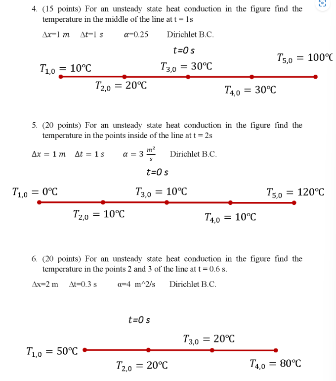 Solved 4. (15 points) For an unsteady state heat conduction | Chegg.com