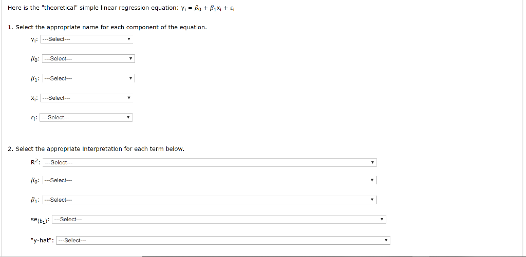 Solved Here is the "theoretical" simple linear regression | Chegg.com